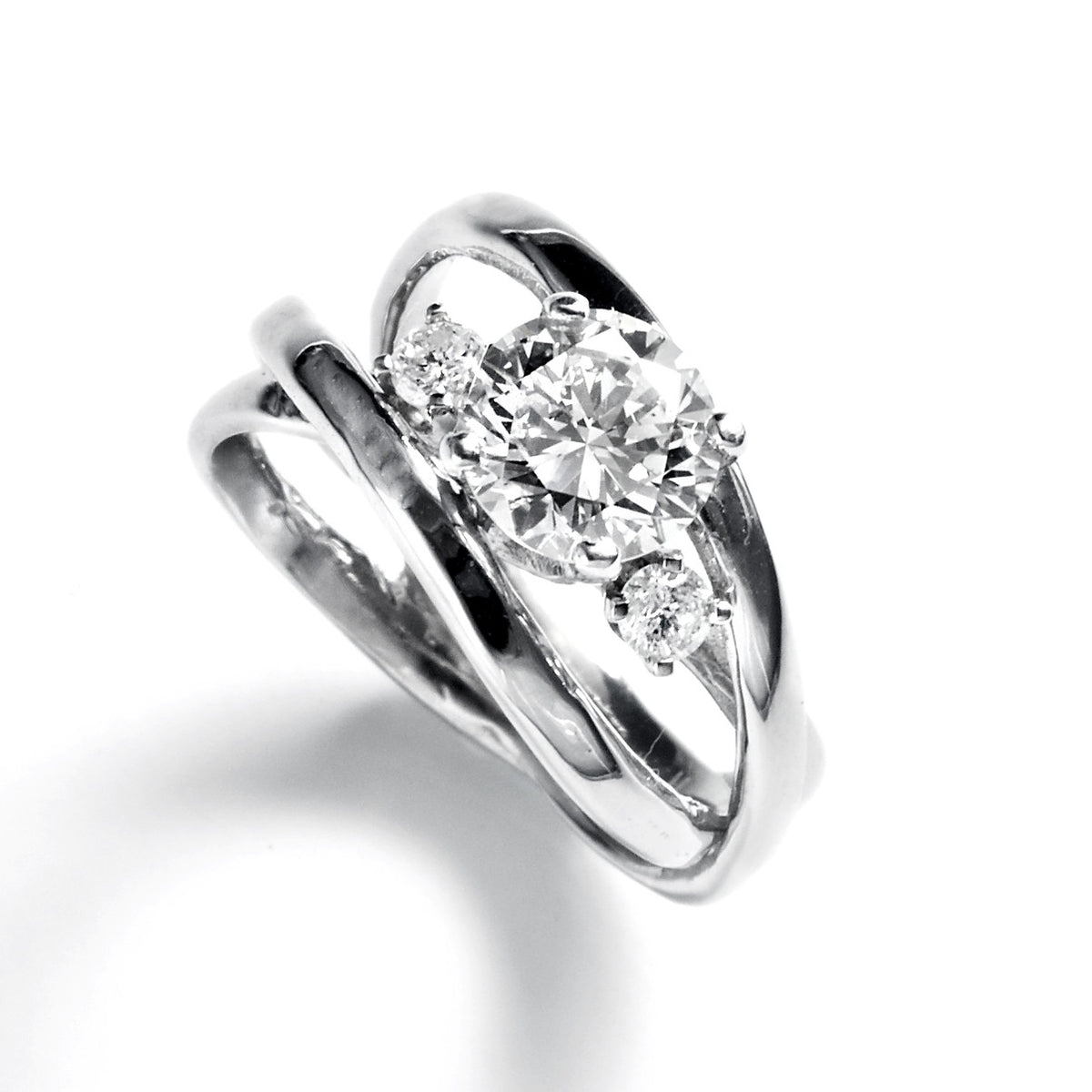 Interconnected Three Stone Engagement Ring – Rebecca Zemans | Custom ...